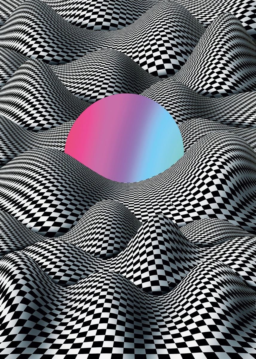 'Wave it to third dimension' Poster, picture, metal print, paint by ...