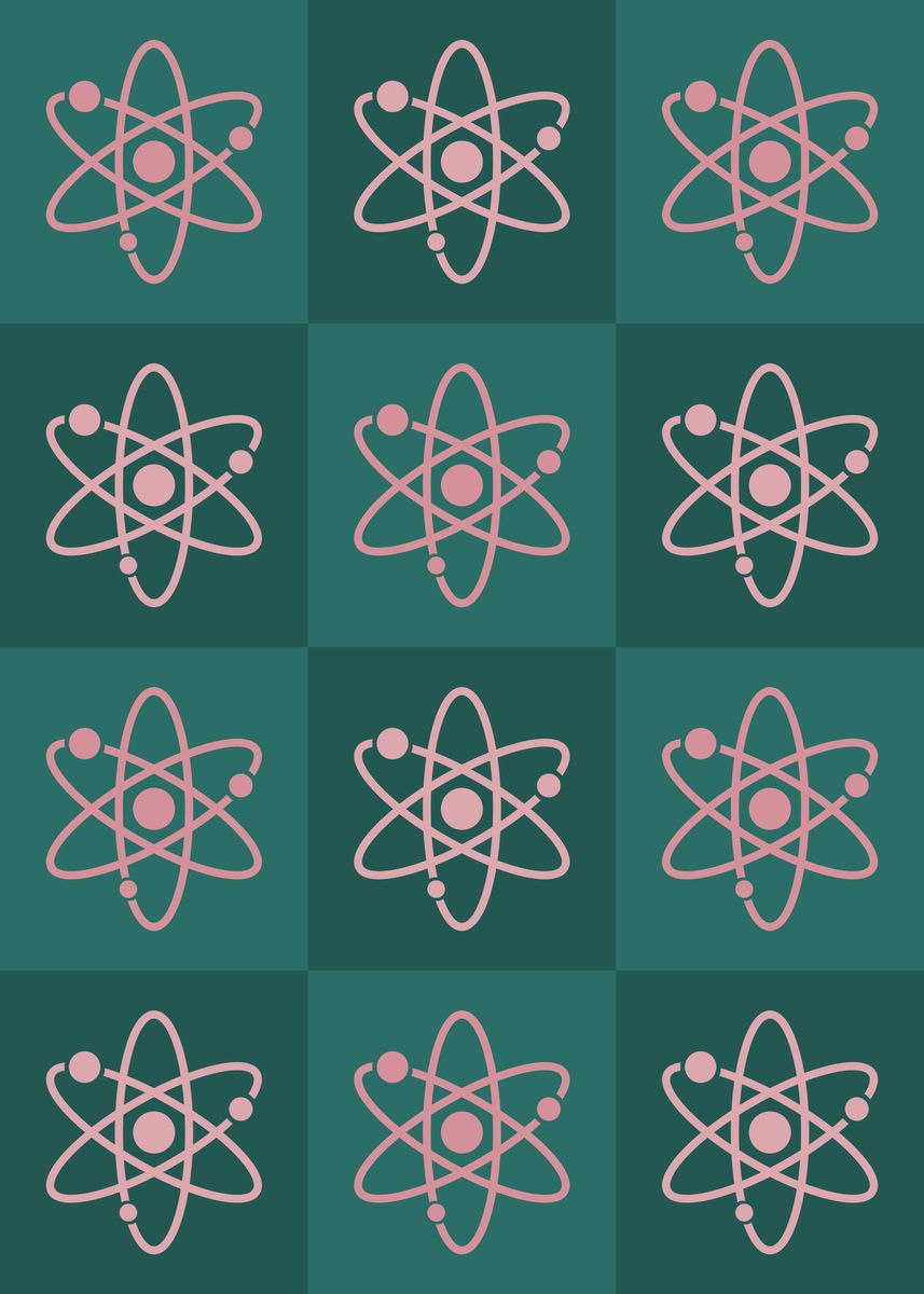 'Atom Science Icons Pop Art' Poster, picture, metal print, paint by ...