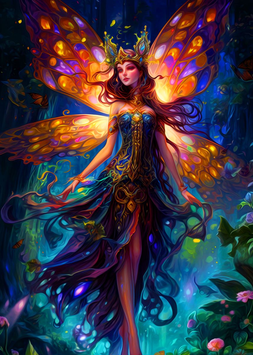 'Colorful Fairy' Poster, picture, metal print, paint by Kante Dino ...