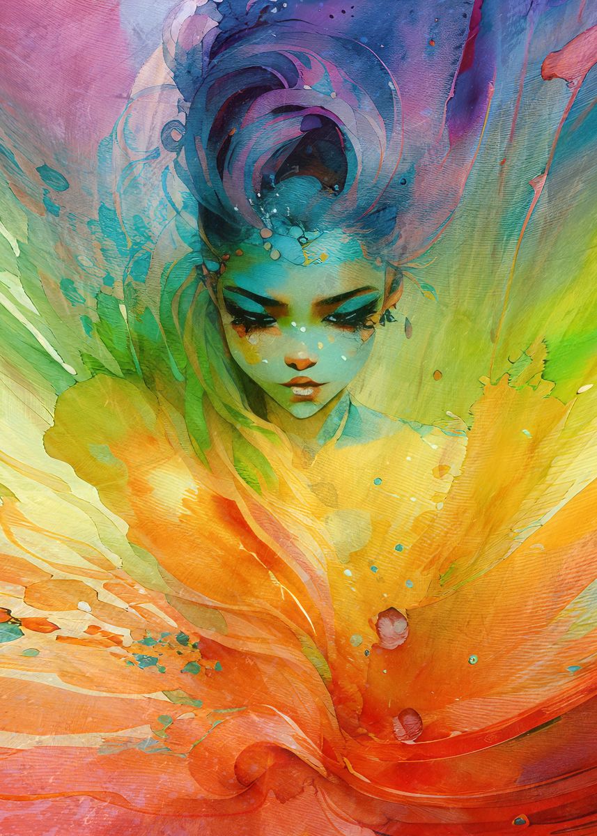 'Rainbow Fae' Poster, picture, metal print, paint by Shroom Squirrel ...