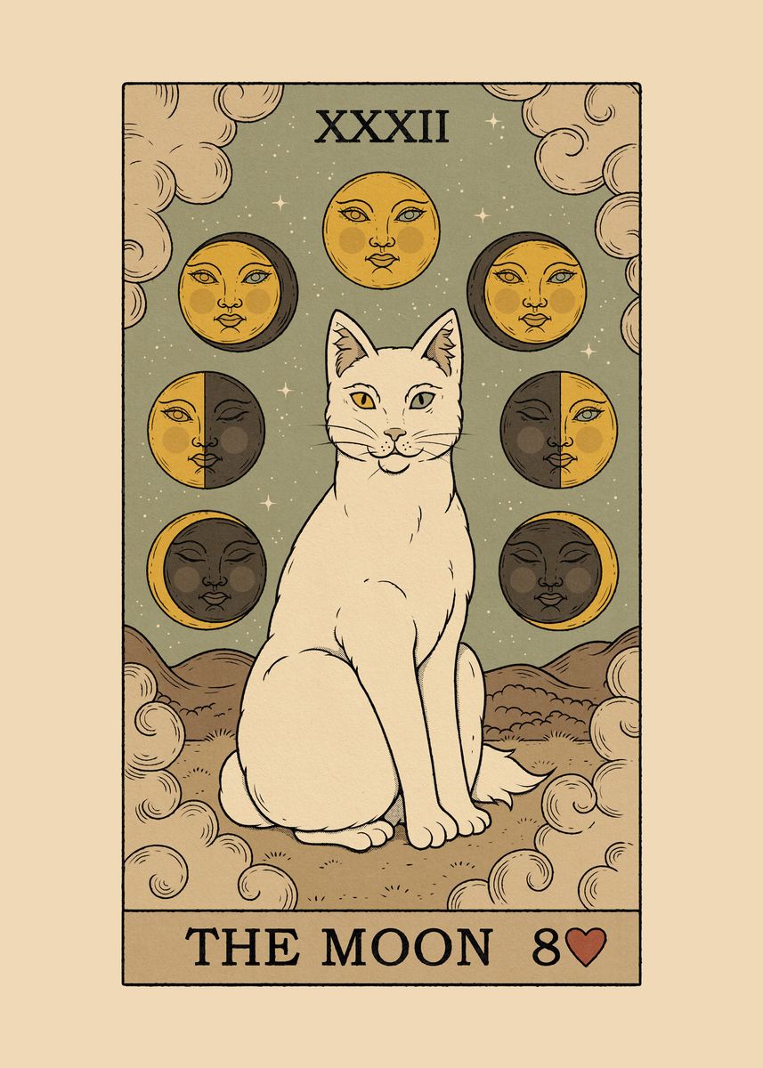 'The Moon Cat' Poster, picture, metal print, paint by Thiago Corrêa ...