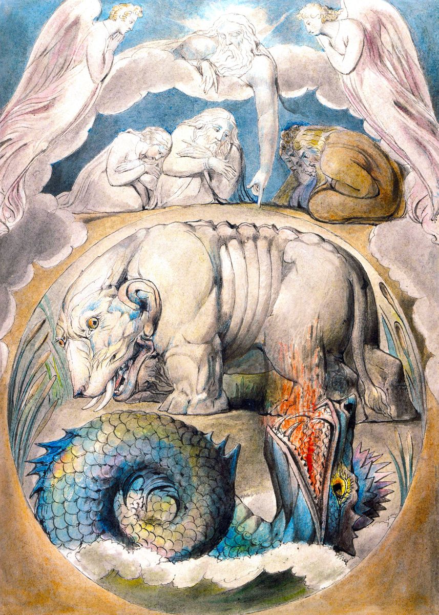 'Behemoth and Leviathan' Poster, picture, metal print, paint by ...