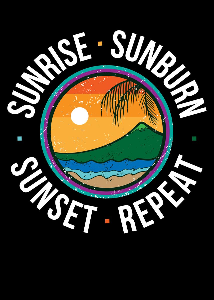 'Sunrise Sunburn Sunset' Poster, picture, metal print, paint by ...