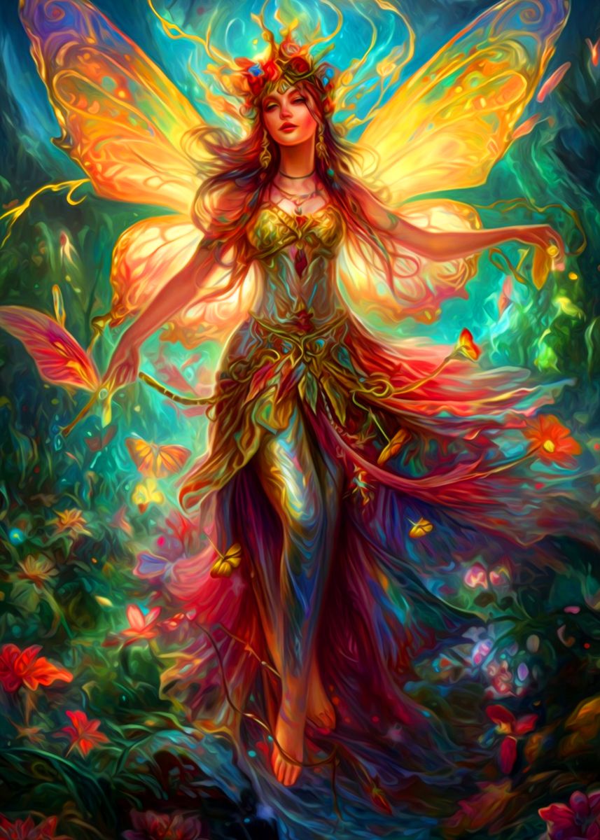 'Colorful Fairy' Poster, picture, metal print, paint by Kante Dino ...