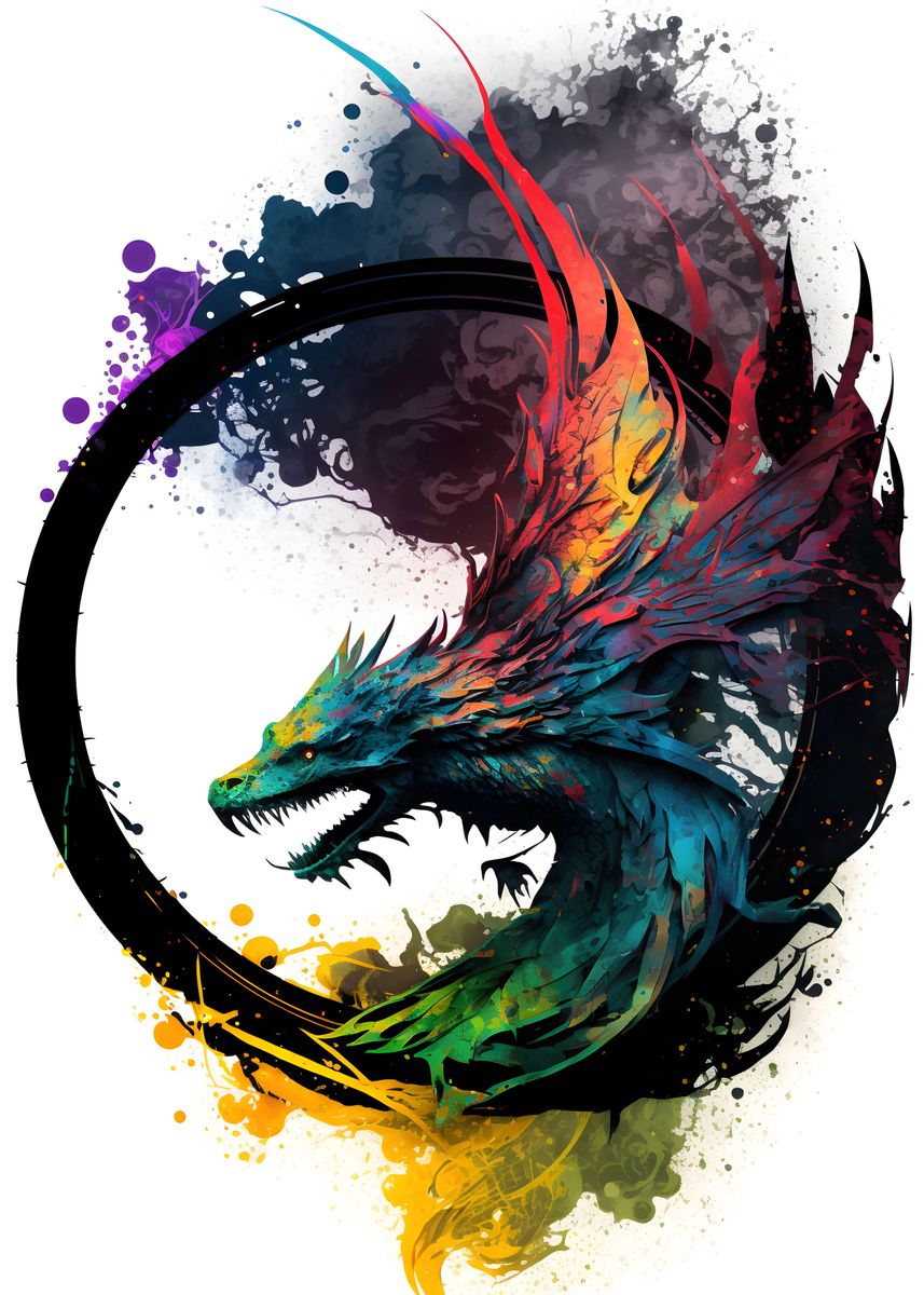 'Painting of a Dragon' Poster, picture, metal print, paint by Chris ...