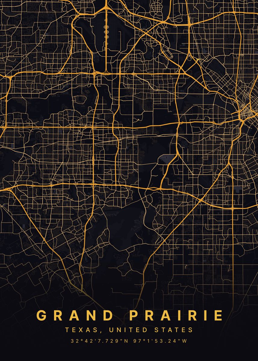 'Grand Prairie Texas USA' Poster, picture, metal print, paint by Kemi ...