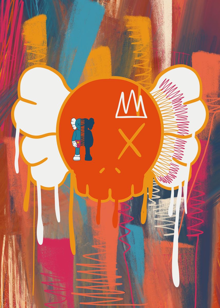 'Unique abstract color Kaws' Poster, picture, metal print, paint by ...