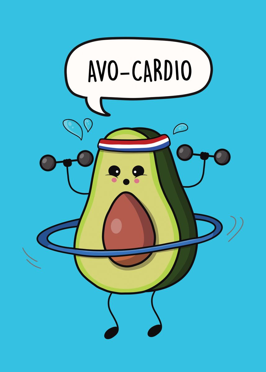 'Avocardio' Poster, picture, metal print, paint by LEFD Designs | Displate