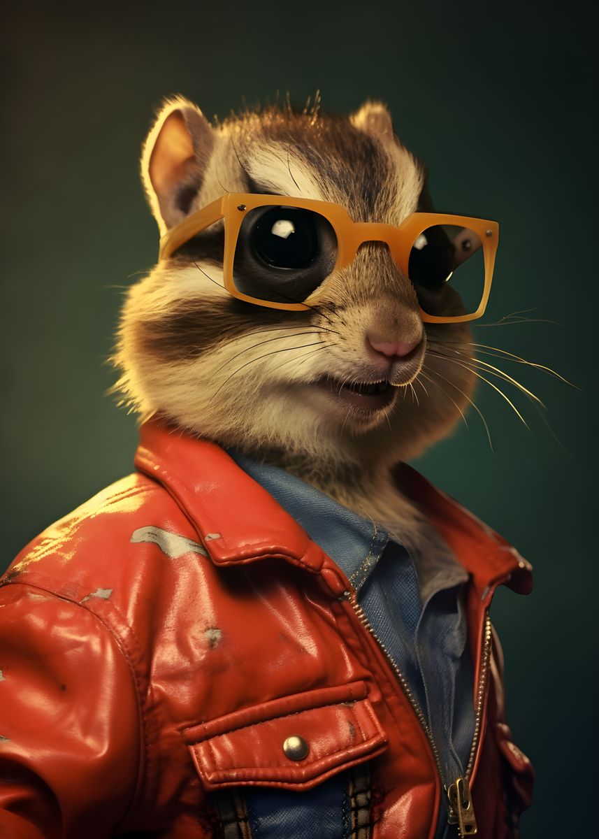 '80s Style Chipmunk' Poster, picture, metal print, paint by Makadur ...