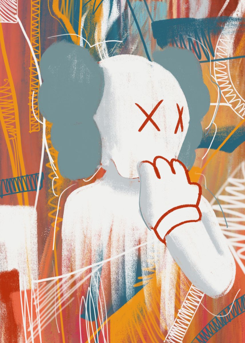 'Unique abstract color Kaws' Poster, picture, metal print, paint by ...