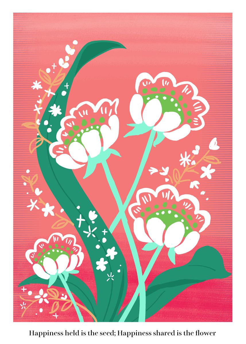 'Bloom Flower Art Print' Poster by Rita Lin | Displate