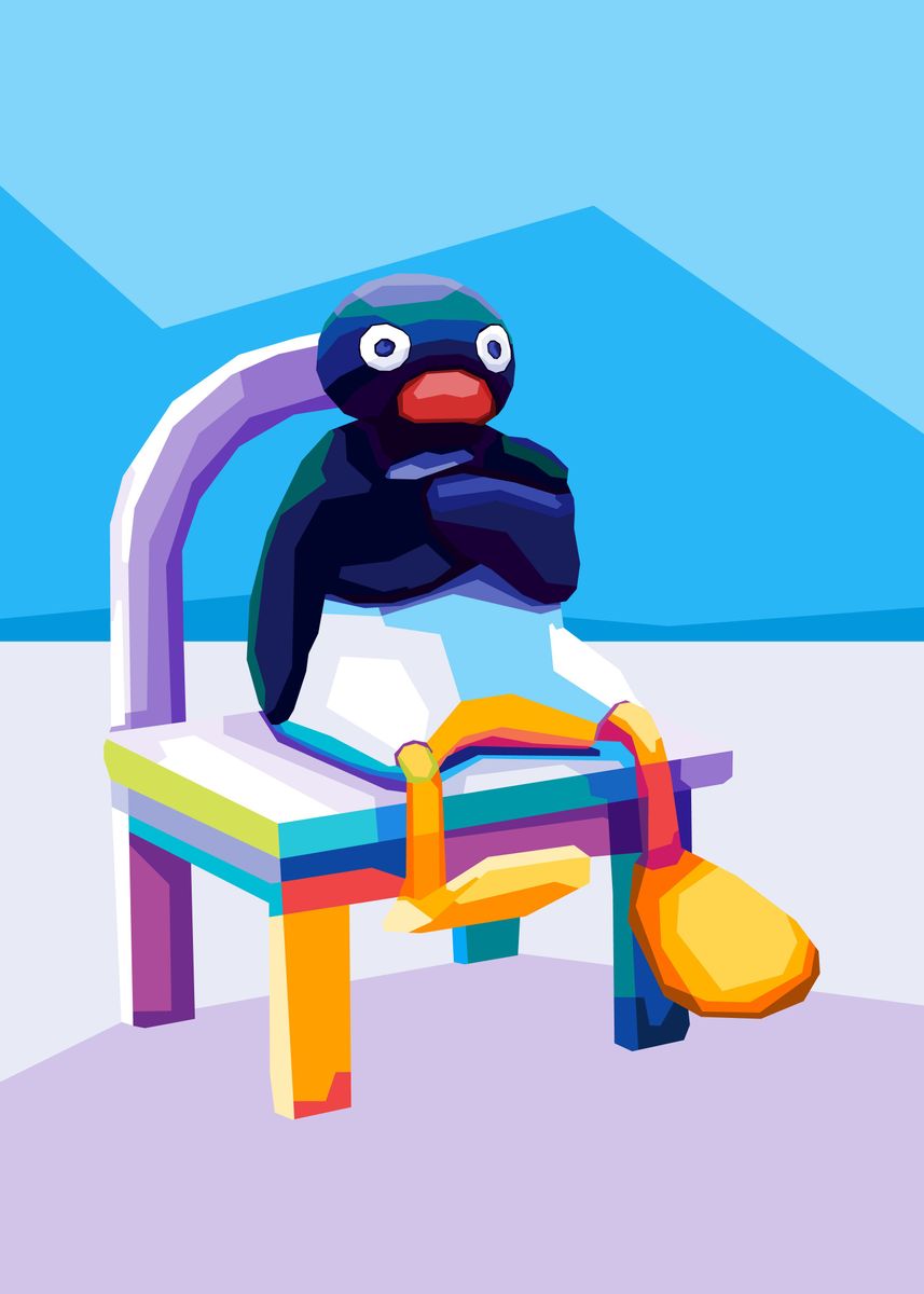 'Angry Pingu meme Pop Art' Poster, picture, metal print, paint by ...