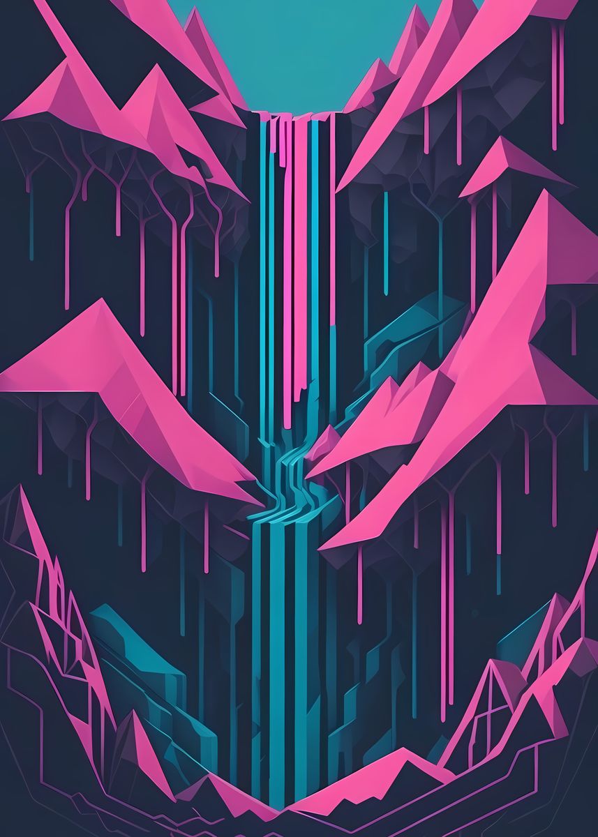 'Geometric Waterfall' Poster, picture, metal print, paint by Evanz ...