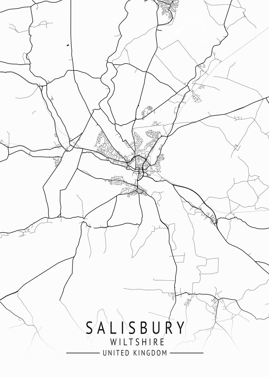 'Salisbury UK City Map' Poster by Gigi Bgm | Displate