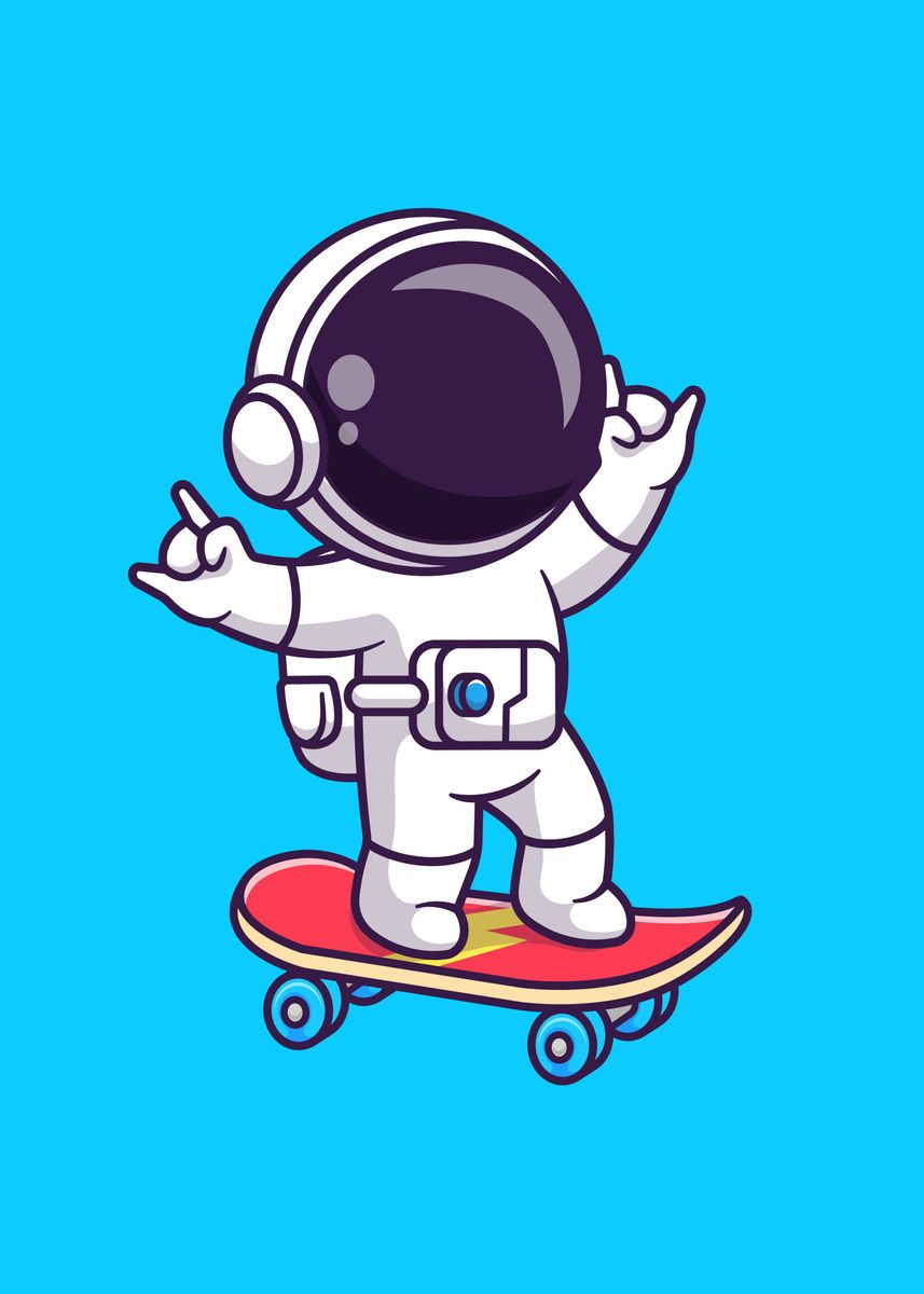 'Cute astronaut standing' Poster, picture, metal print, paint by Le Duc ...
