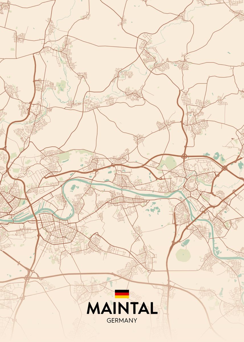 'Maintal DE' Poster, picture, metal print, paint by IMR Designs | Displate