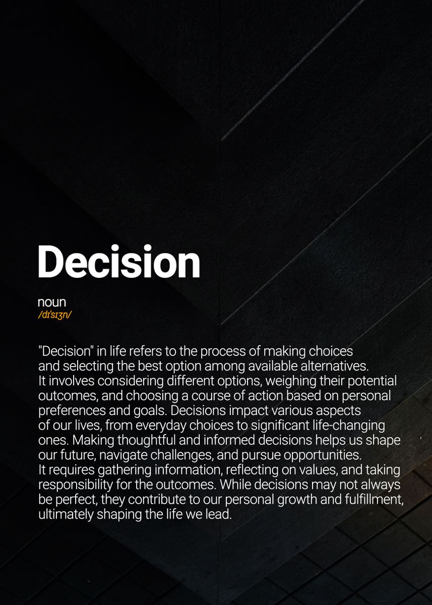 'Decision' Poster, picture, metal print, paint by Mr Penguin | Displate