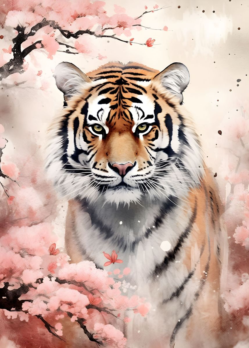 'Tiger' Poster, picture, metal print, paint by Michael I. Organ | Displate