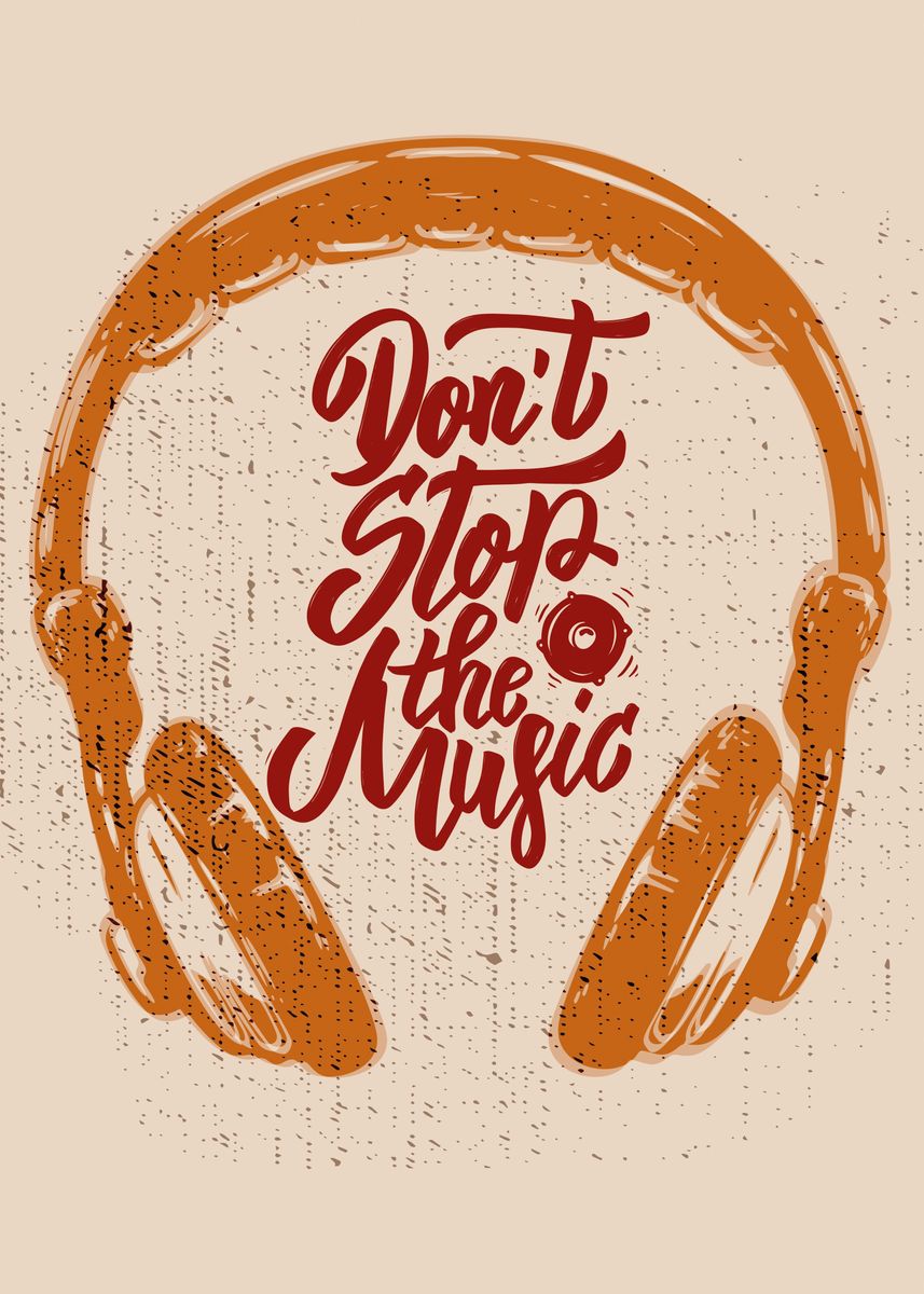 'Headphones Music Quotes' Poster, picture, metal print, paint by Max ...