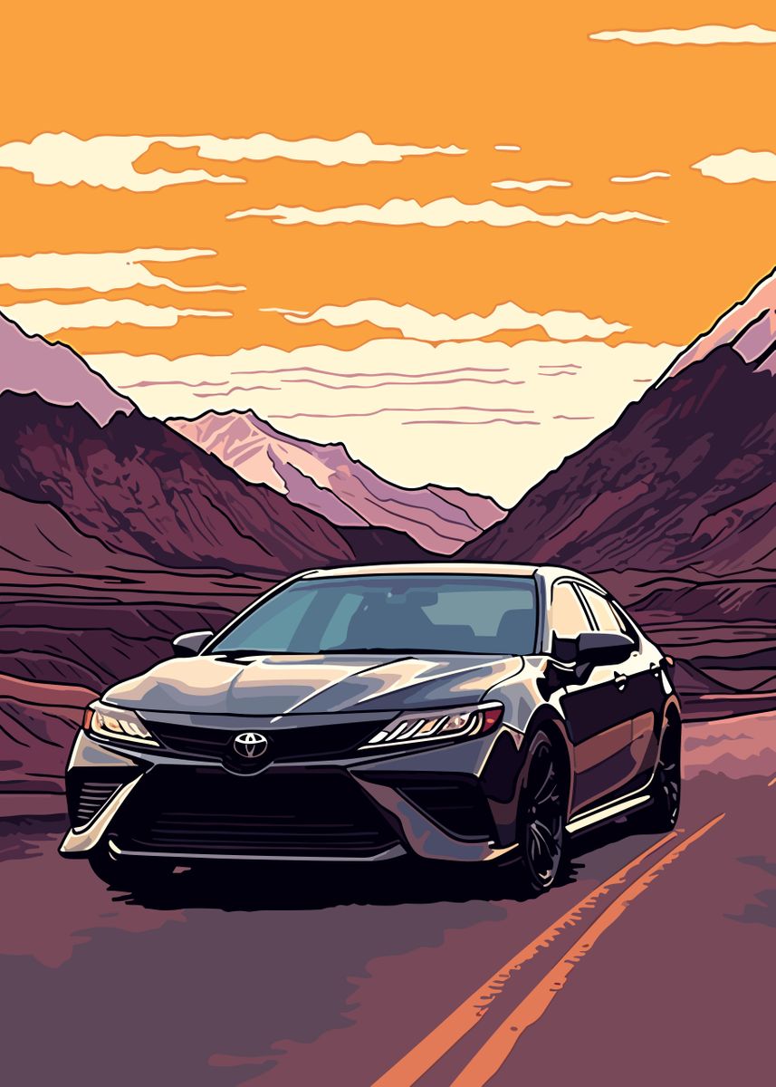 'Camry Car Minimalist' Poster, picture, metal print, paint by Qreative ...