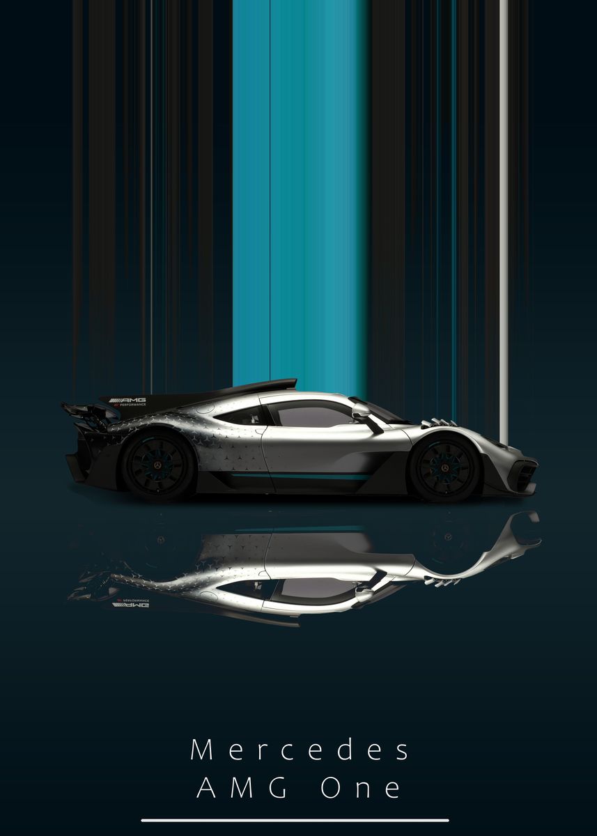 'Mercedes AMG One Race Car' Poster, picture, metal print, paint by Vineet Suresh | Displate