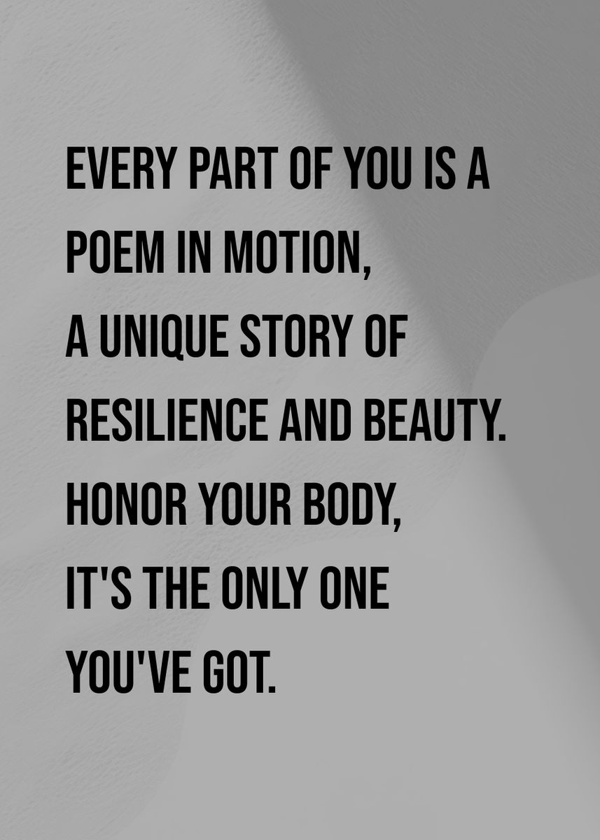 'Body Positive Unique Poem' Poster, picture, metal print, paint by Star ...