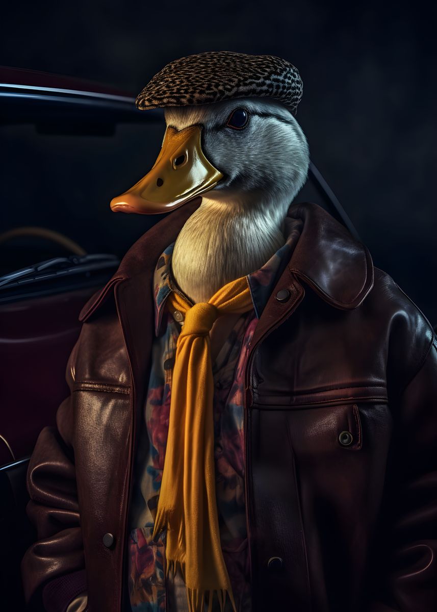 '80s Style Duck' Poster, picture, metal print, paint by Makadur | Displate