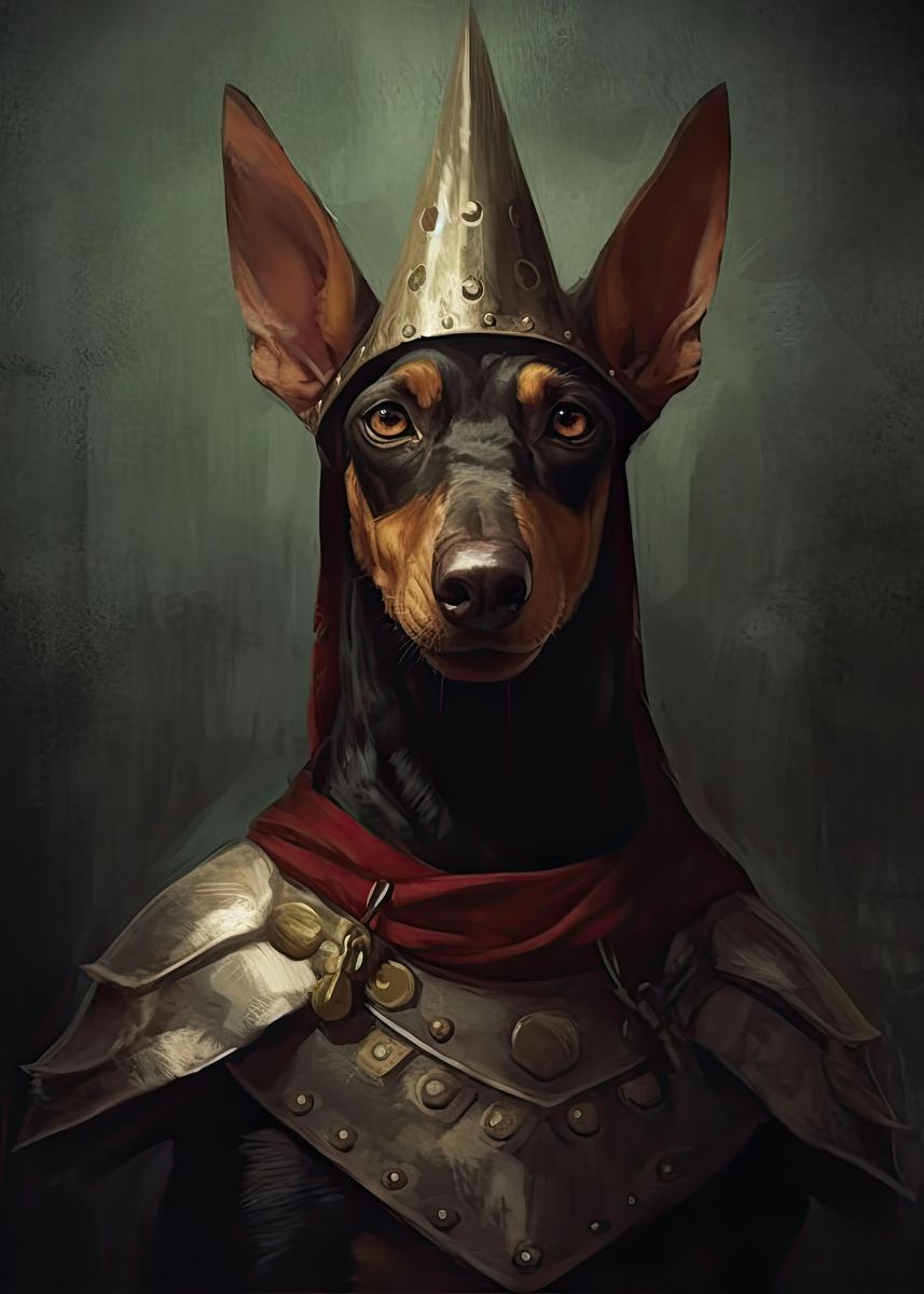 'Doberman Viking ' Poster, picture, metal print, paint by PetPrints ...