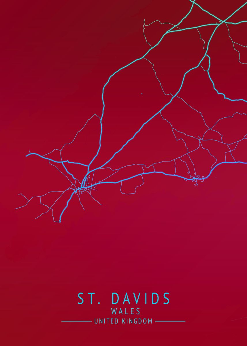 'St Davids UK City Map' Poster by Gigi Bgm | Displate