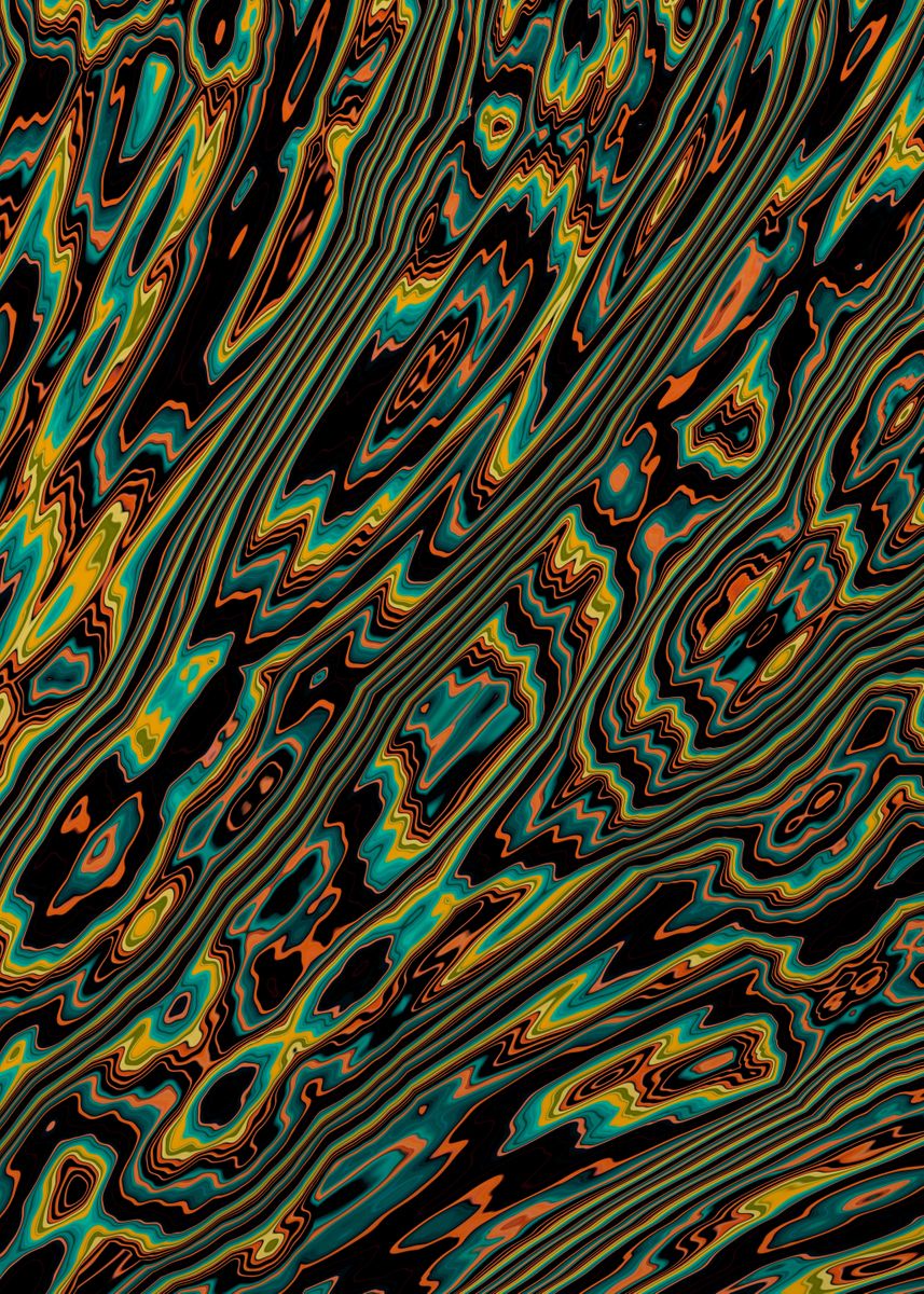 'Funky Bohemian Fractal Art' Poster, picture, metal print, paint by ...