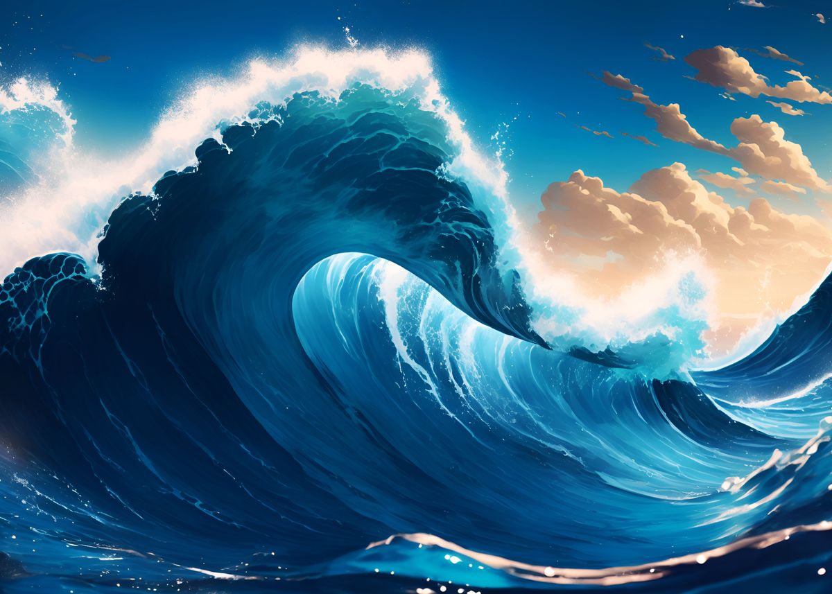 'Waves' Poster by Shamoon Ibrahim Rasheed | Displate