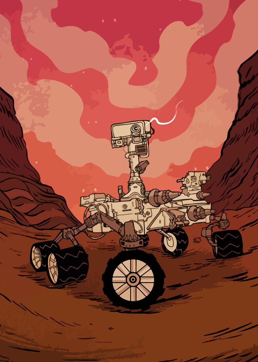 'transportation on mars' Poster, picture, metal print, paint by Addolf ...