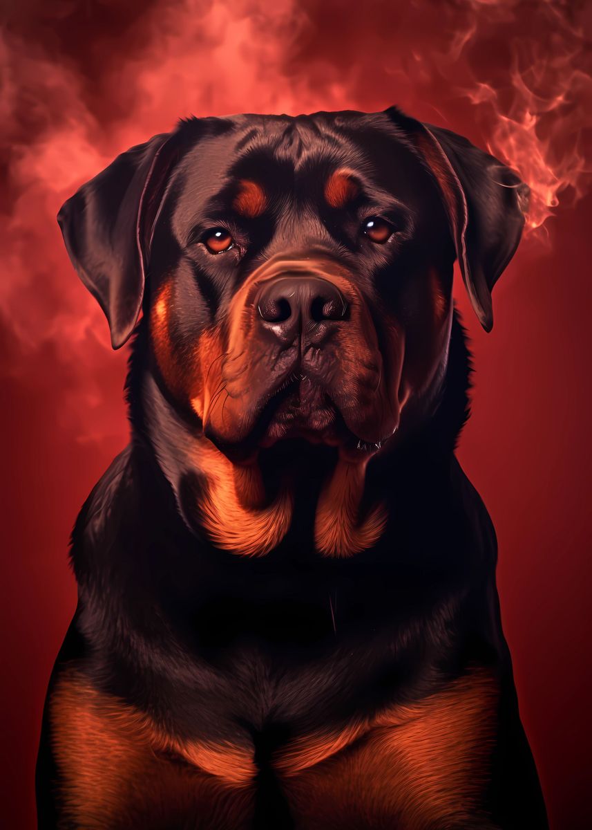 'Rottweiler Dog' Poster, picture, metal print, paint by DecoyDesign ...