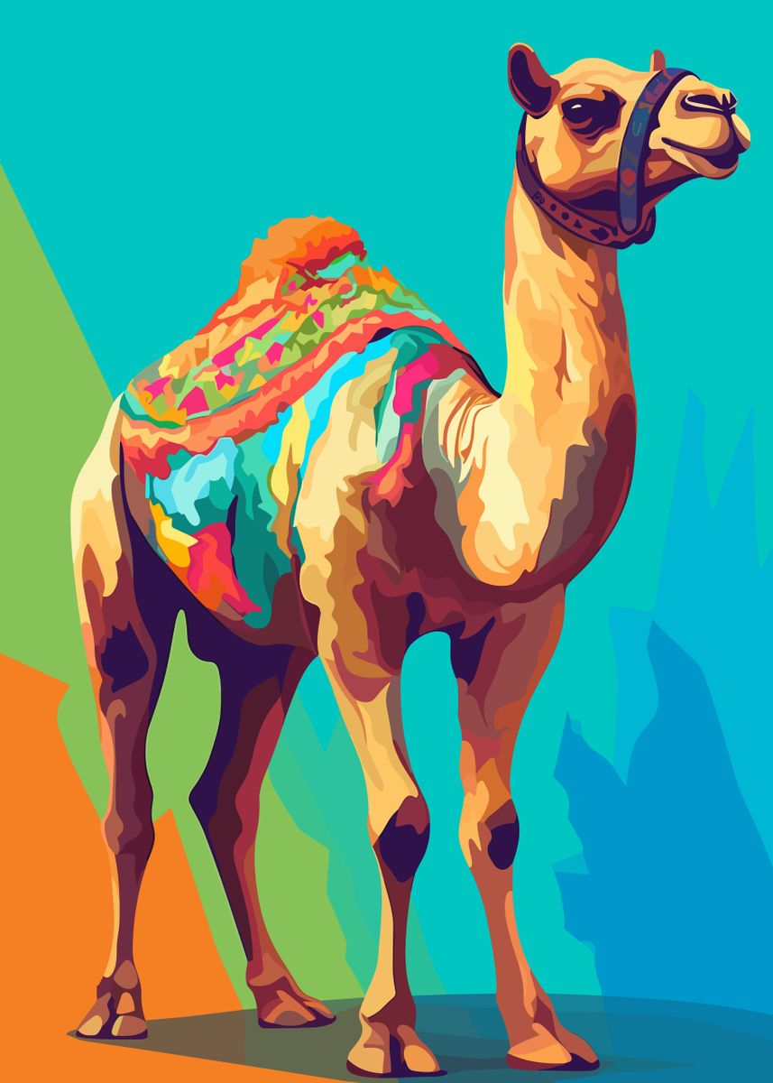 'Camel Animal Pop Art' Poster, picture, metal print, paint by Qreative ...