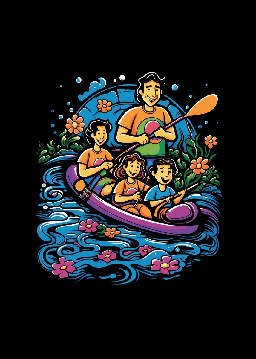 'Kayaking Family Kayak' Poster by CrownMerch | Displate
