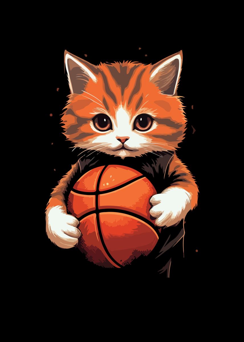 'Basketball Cat' Poster by NAO | Displate
