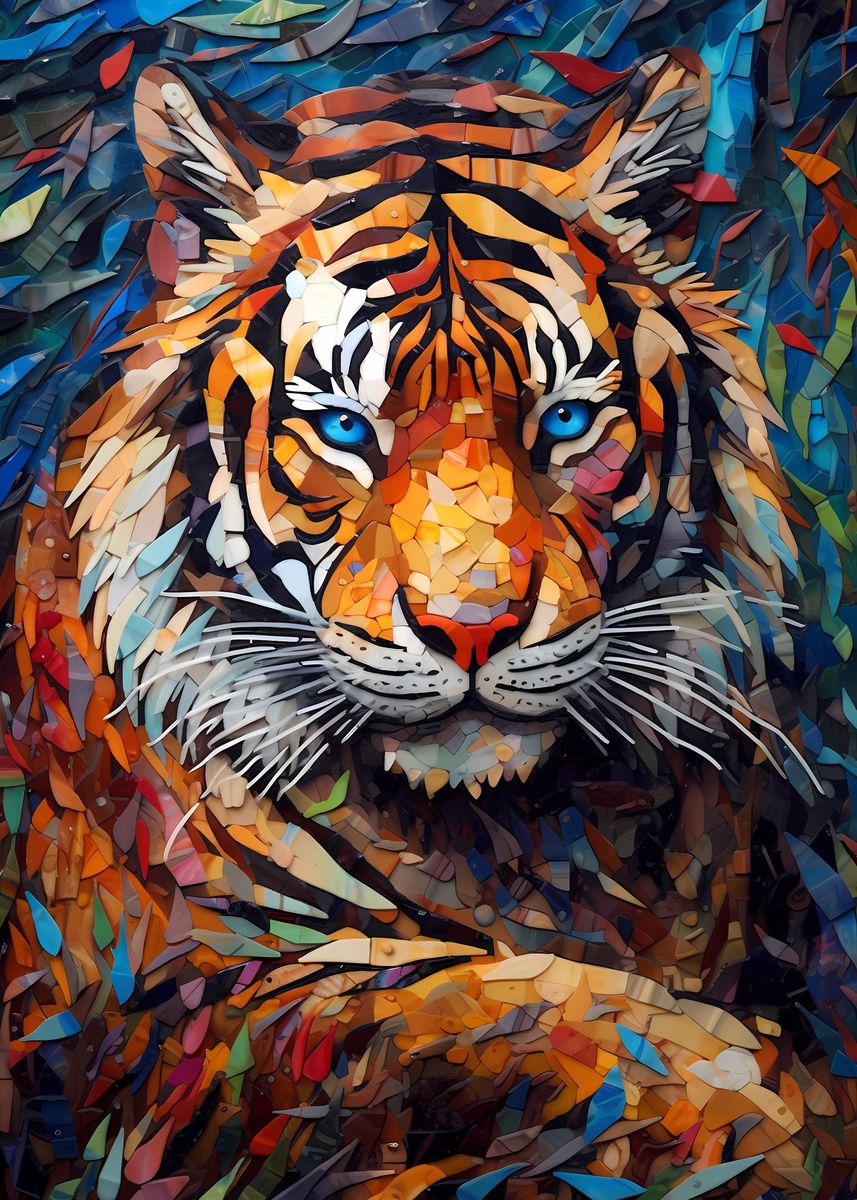 'Tiger Color' Poster, picture, metal print, paint by DecoyDesign | Displate