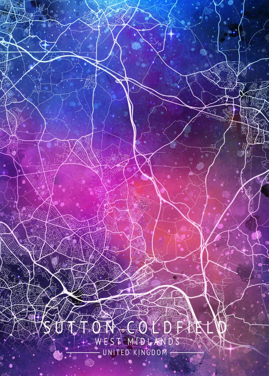 'Sutton UK City Map' Poster, picture, metal print, paint by Gigi Bgm ...