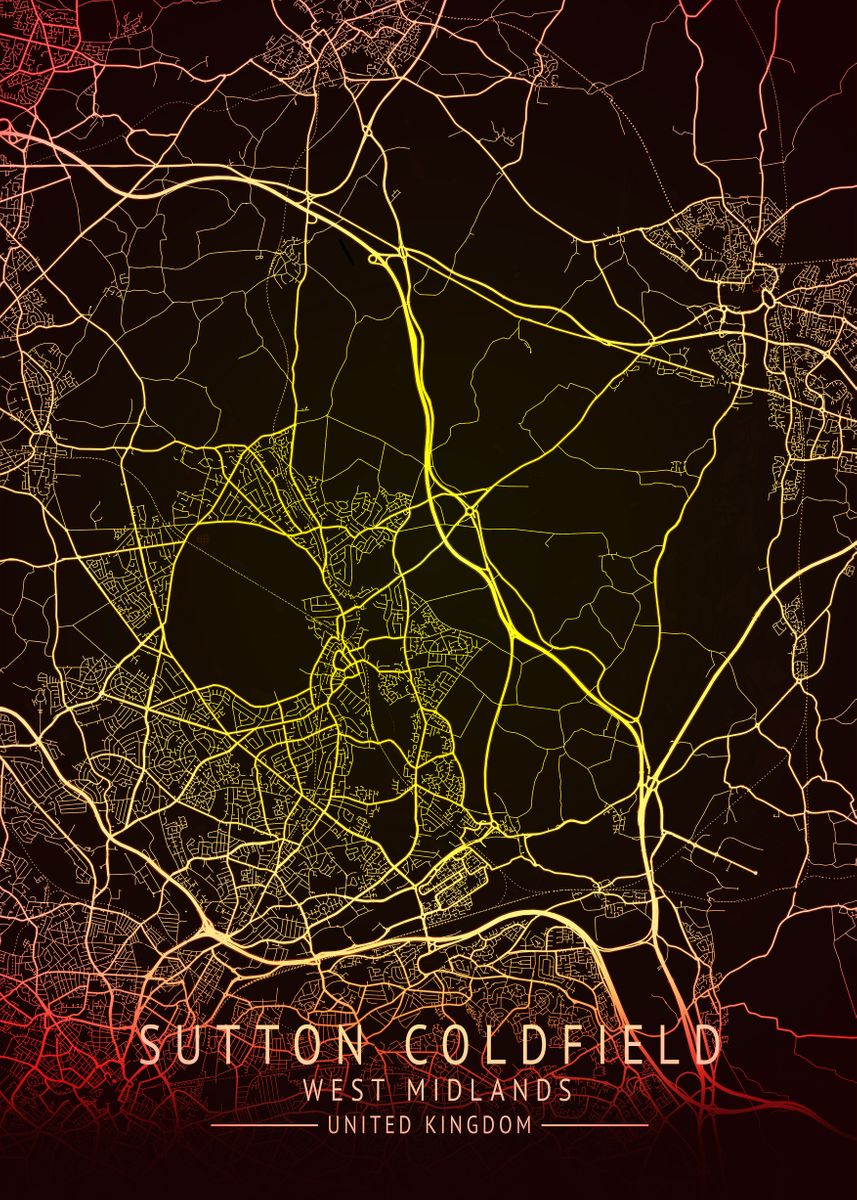 'Sutton UK City Map' Poster, picture, metal print, paint by Gigi Bgm ...