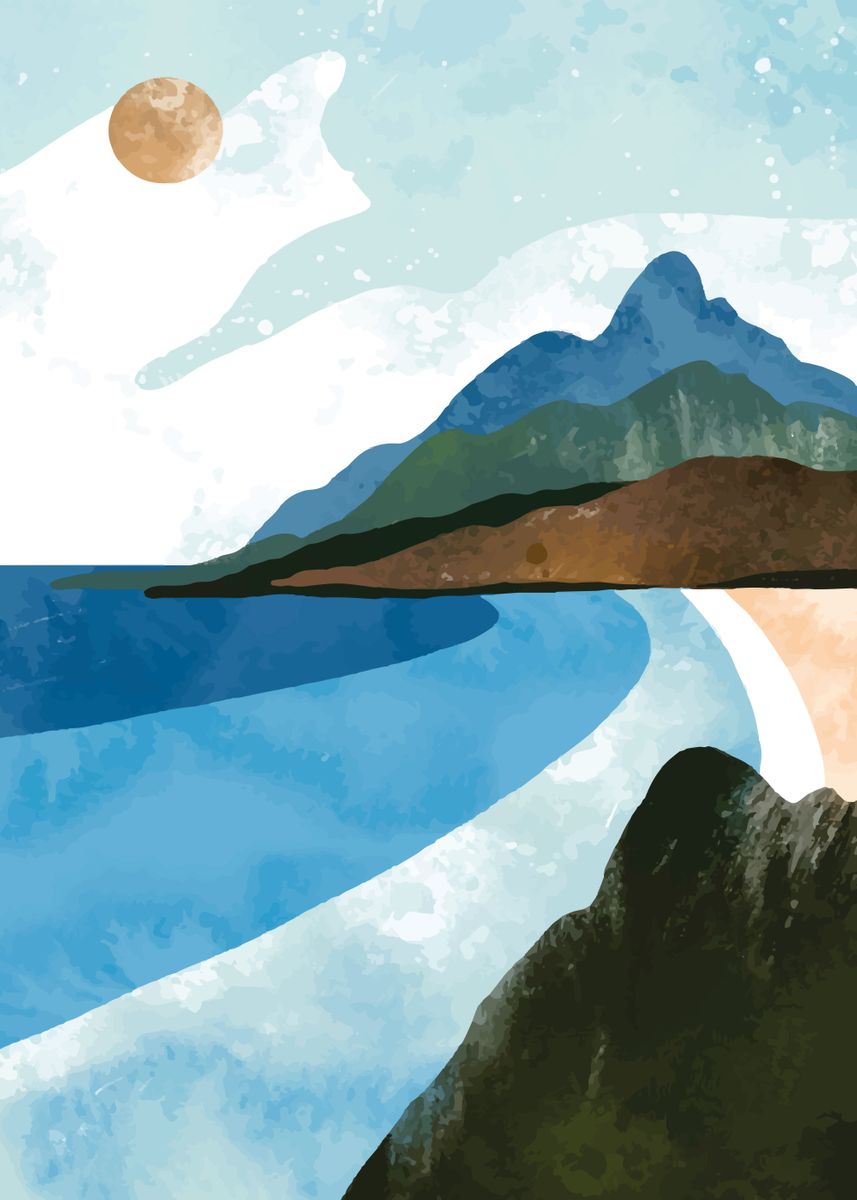 'Nature abstract wall art' Poster, picture, metal print, paint by ...