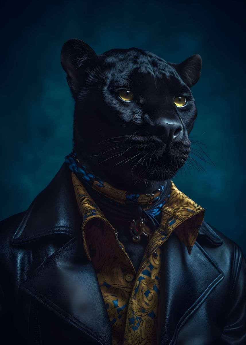 '80s Style Panther' Poster, picture, metal print, paint by Makadur ...