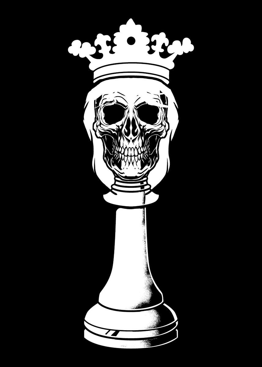'Chess Skull' Poster, picture, metal print, paint by BobbyBubble | Displate