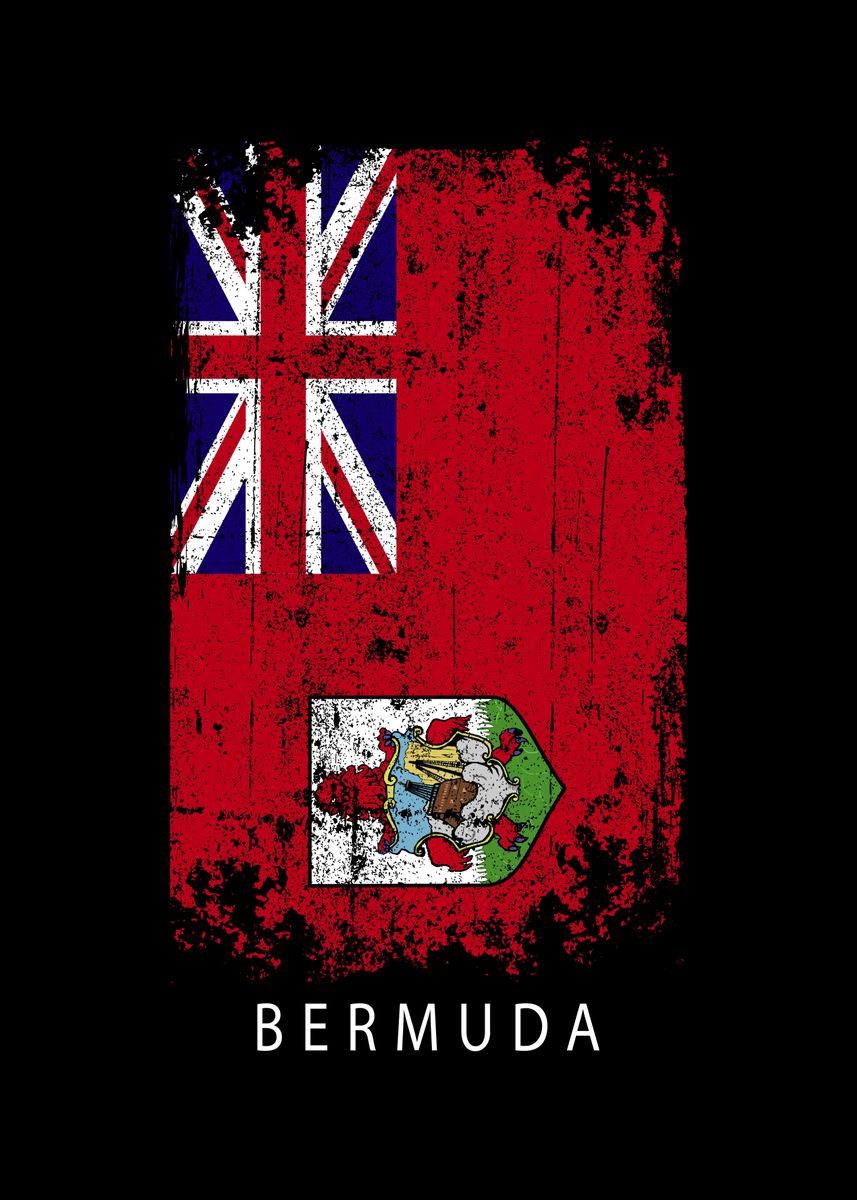 'BERMUDA Flag' Poster, picture, metal print, paint by schmugo | Displate