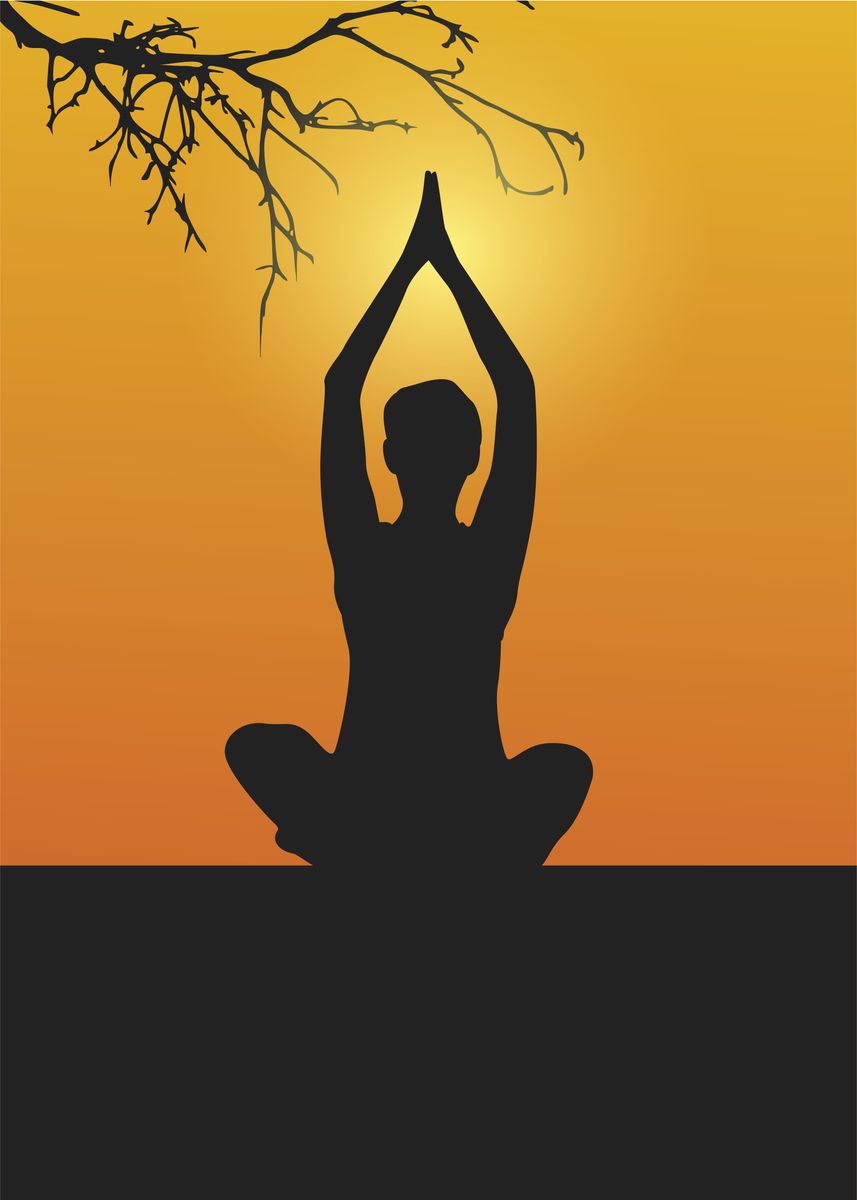 'yoga pose2' Poster by Ratna Mutia Dewi | Displate