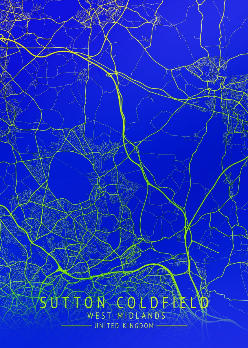 'Sutton UK City Map' Poster, picture, metal print, paint by Gigi Bgm ...