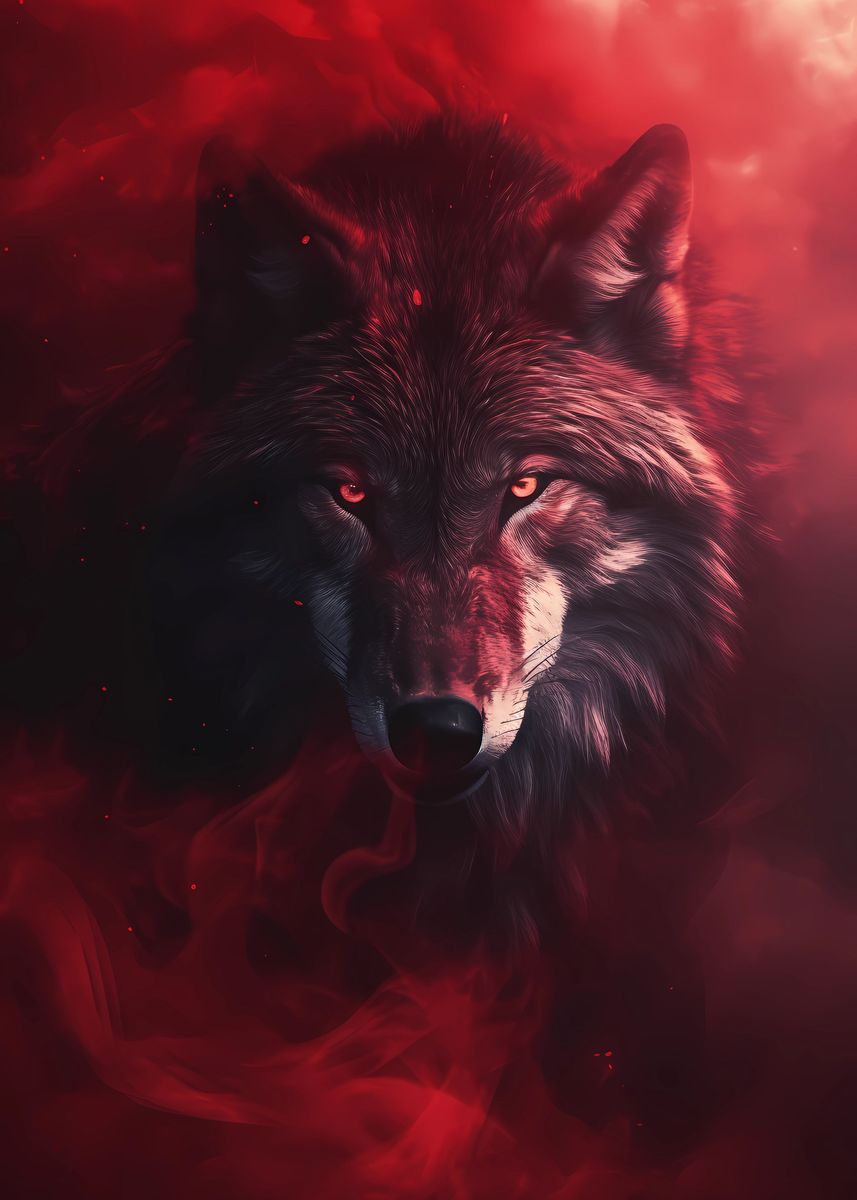 'Wolf Smoke' Poster, picture, metal print, paint by DecoyDesign | Displate