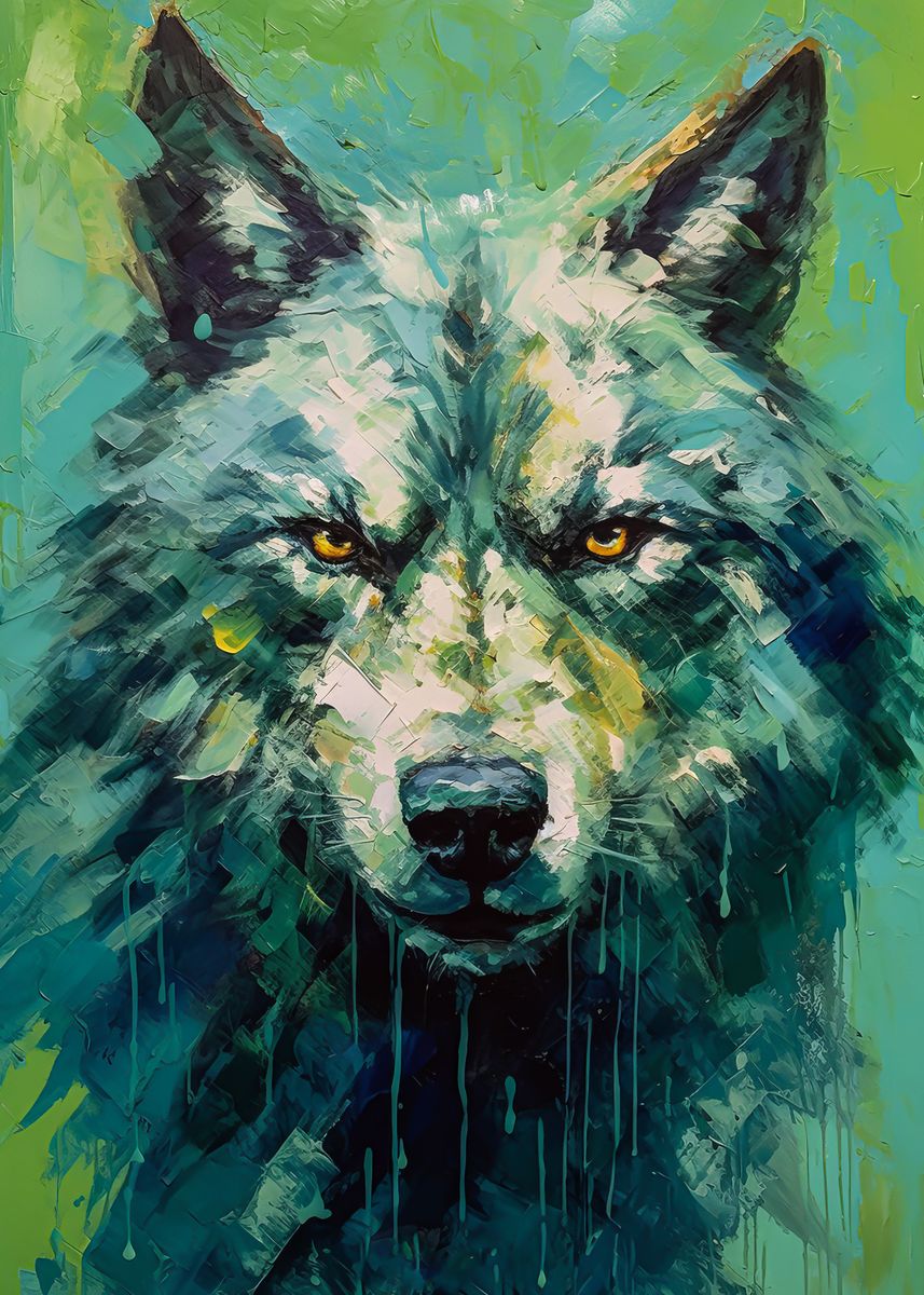 'Palette Wolf painting' Poster, picture, metal print, paint by Arnas ...