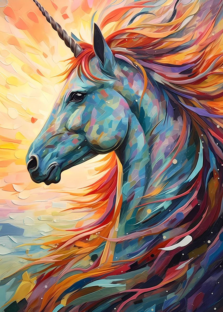 'Unicorn Color' Poster, picture, metal print, paint by DecoyDesign ...