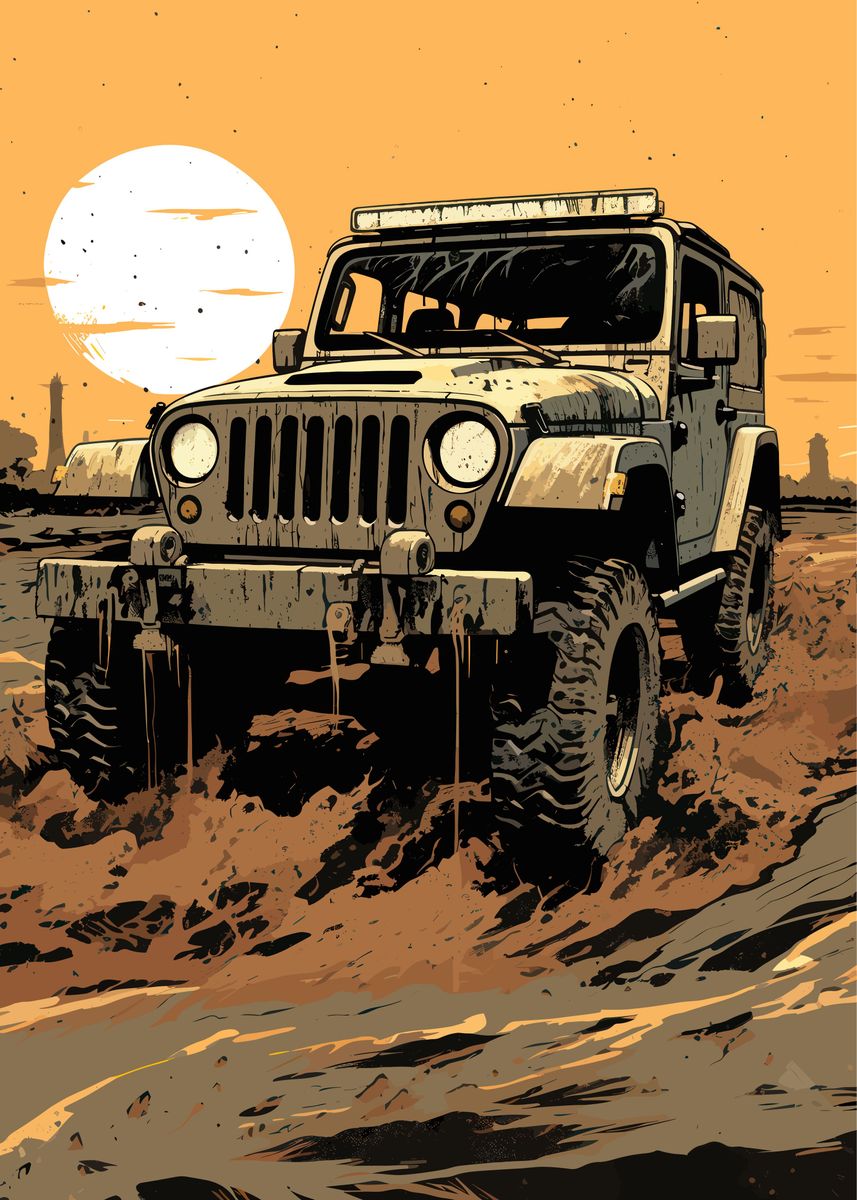 'off road race competition' Poster by Mobilunik | Displate