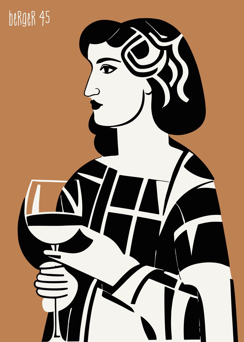 'Berger 45 Wine Poster' Poster, picture, metal print, paint by ...